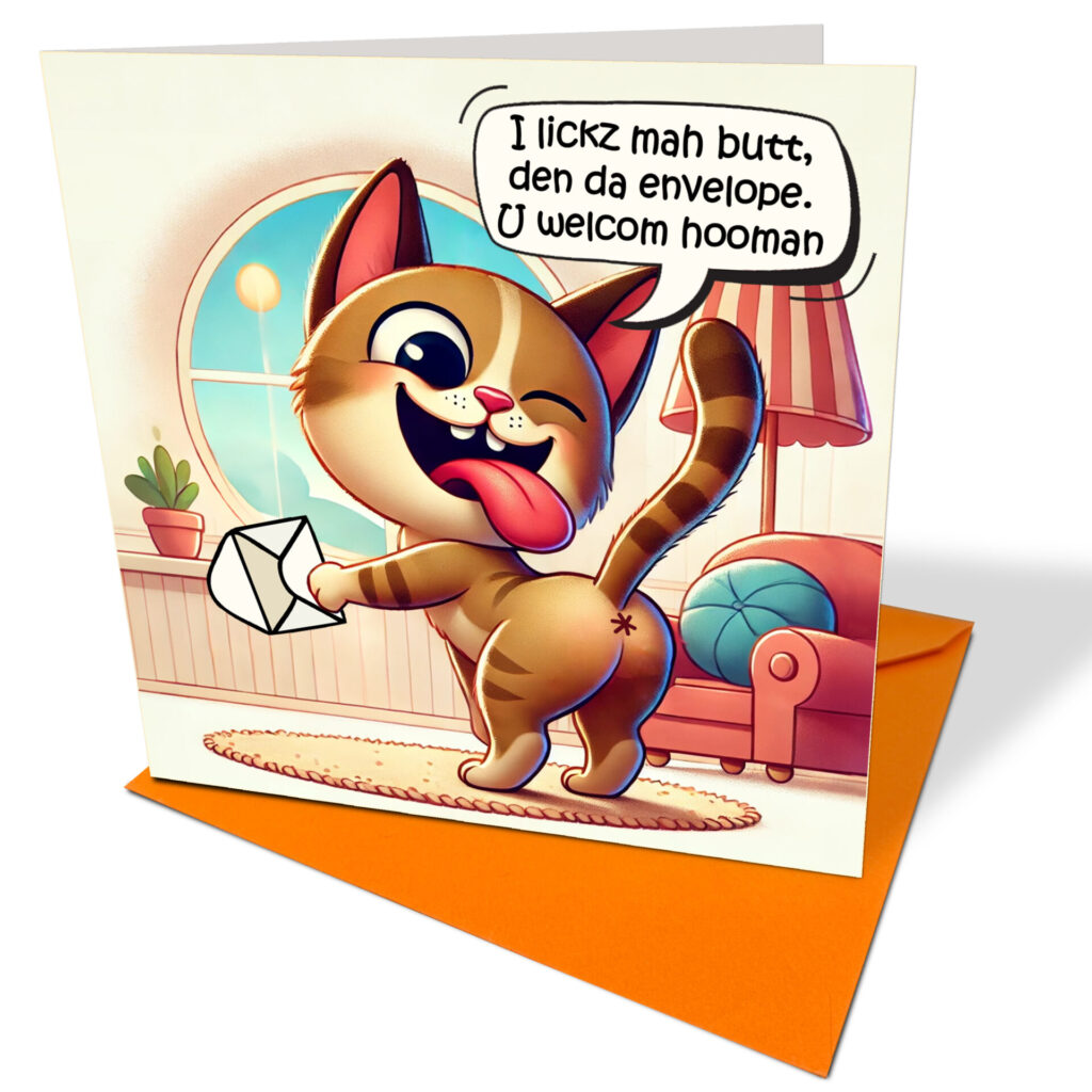 From The Cat Or Dog - Bumlick Before Envelope Lick Birthday Card