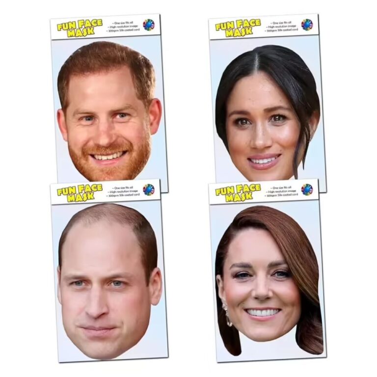 Royal Family Face Mask Pack - Prince Harry, Meghan Markle, More